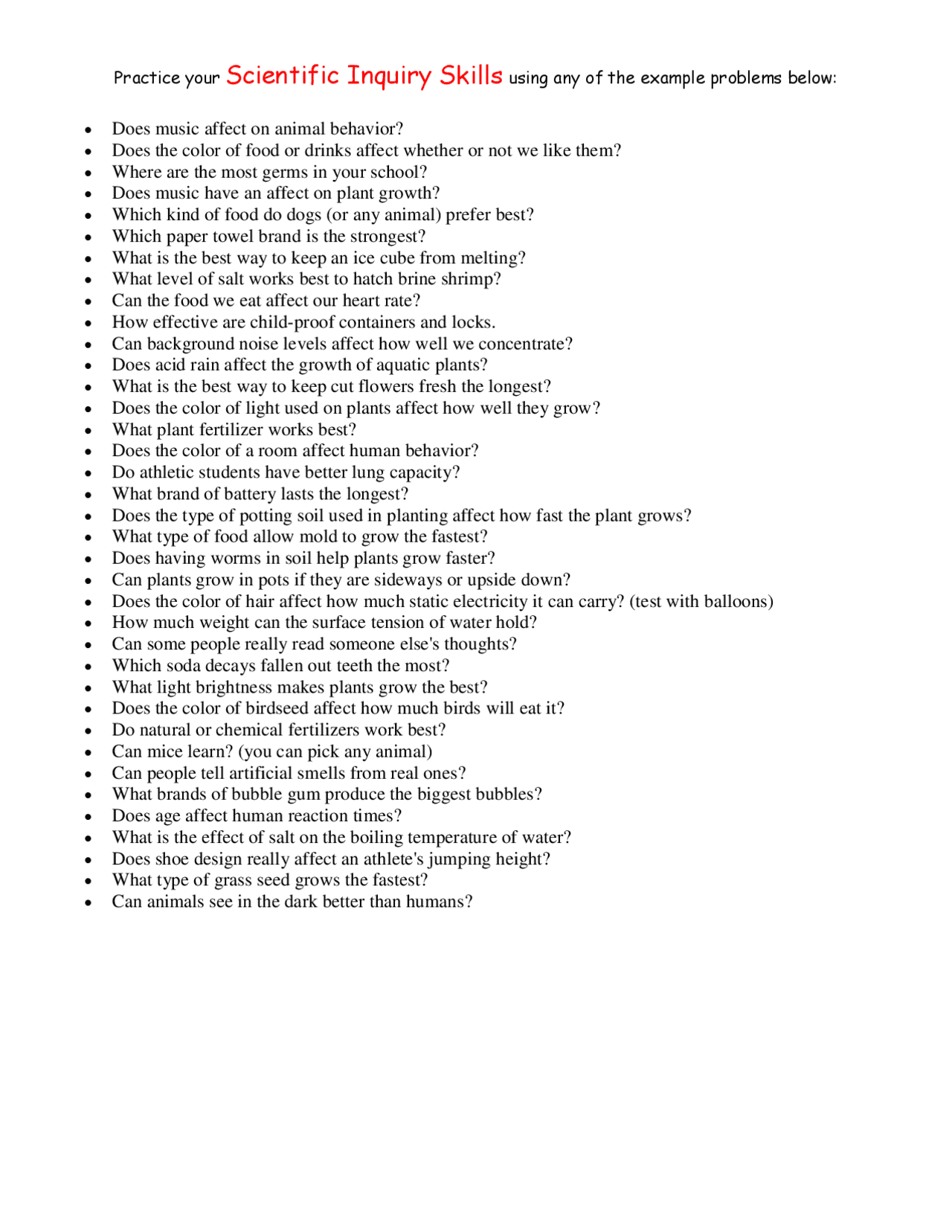 The Scientific Method Docsity