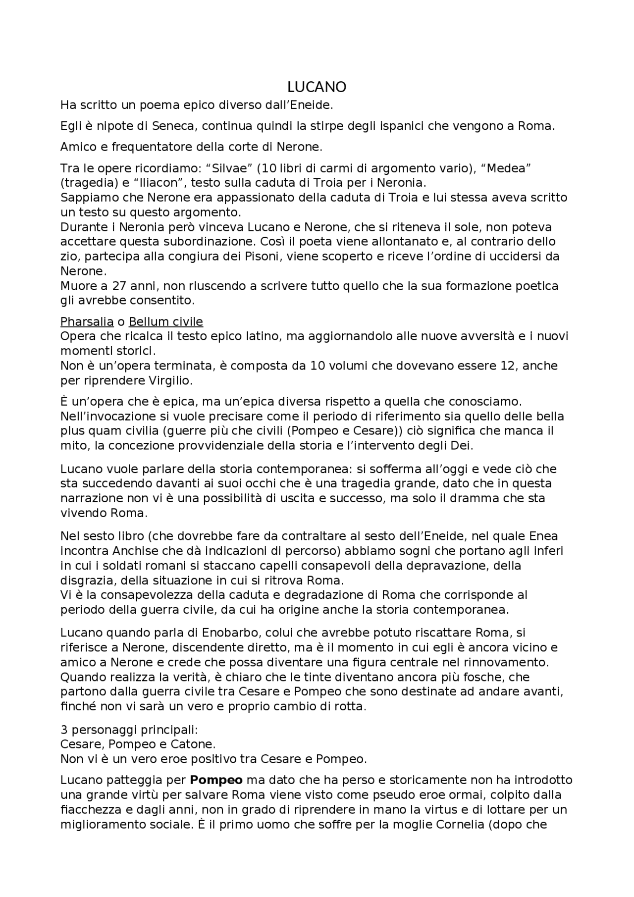 Appunti Latino Lucano Docsity