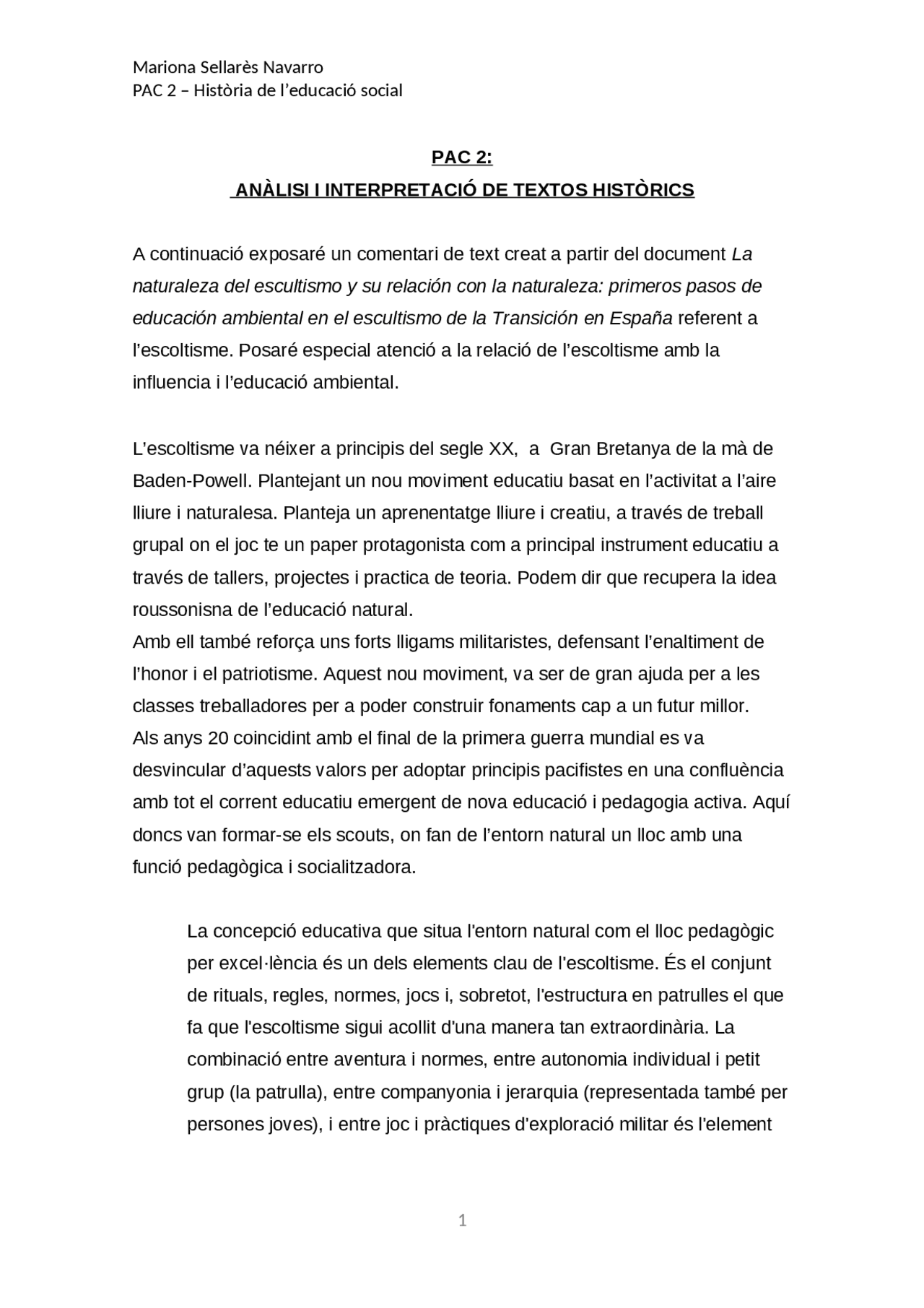 Pac 1 Hist De La Educacio Social Uoc Docsity