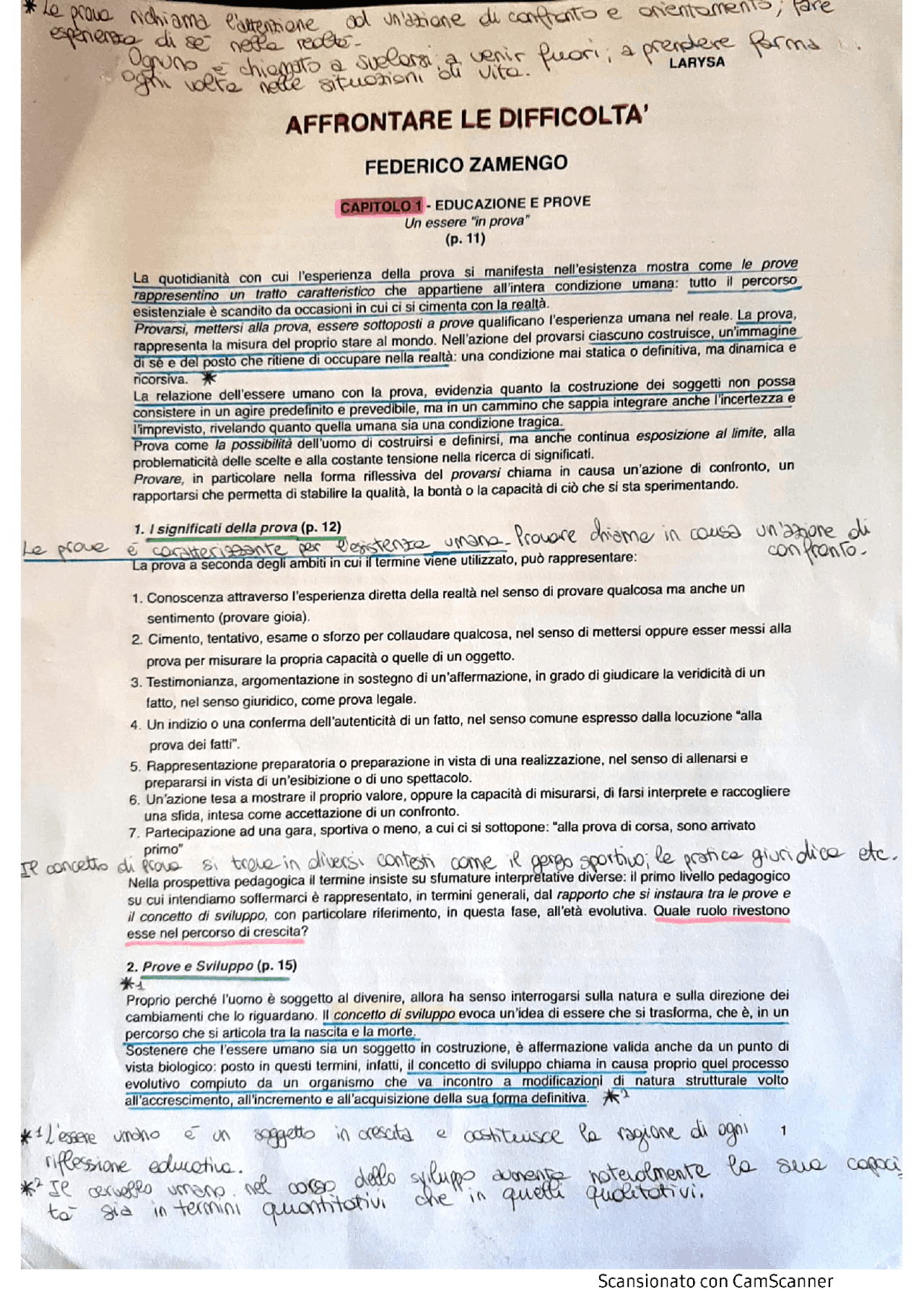 Affrontare Le Difficoltà Di Zamengo Docsity