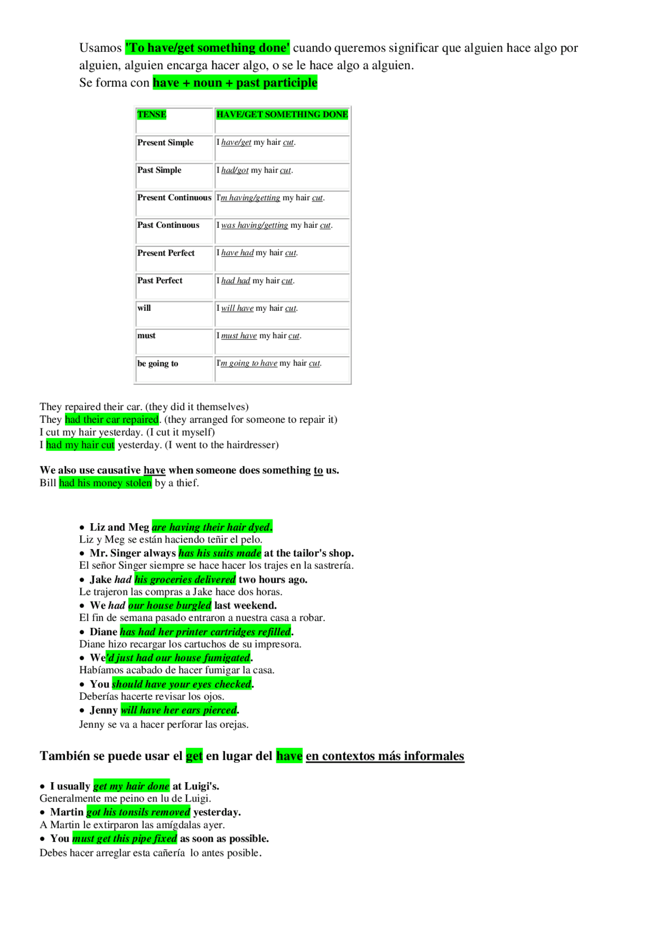 Causative Passive Explanation Docsity
