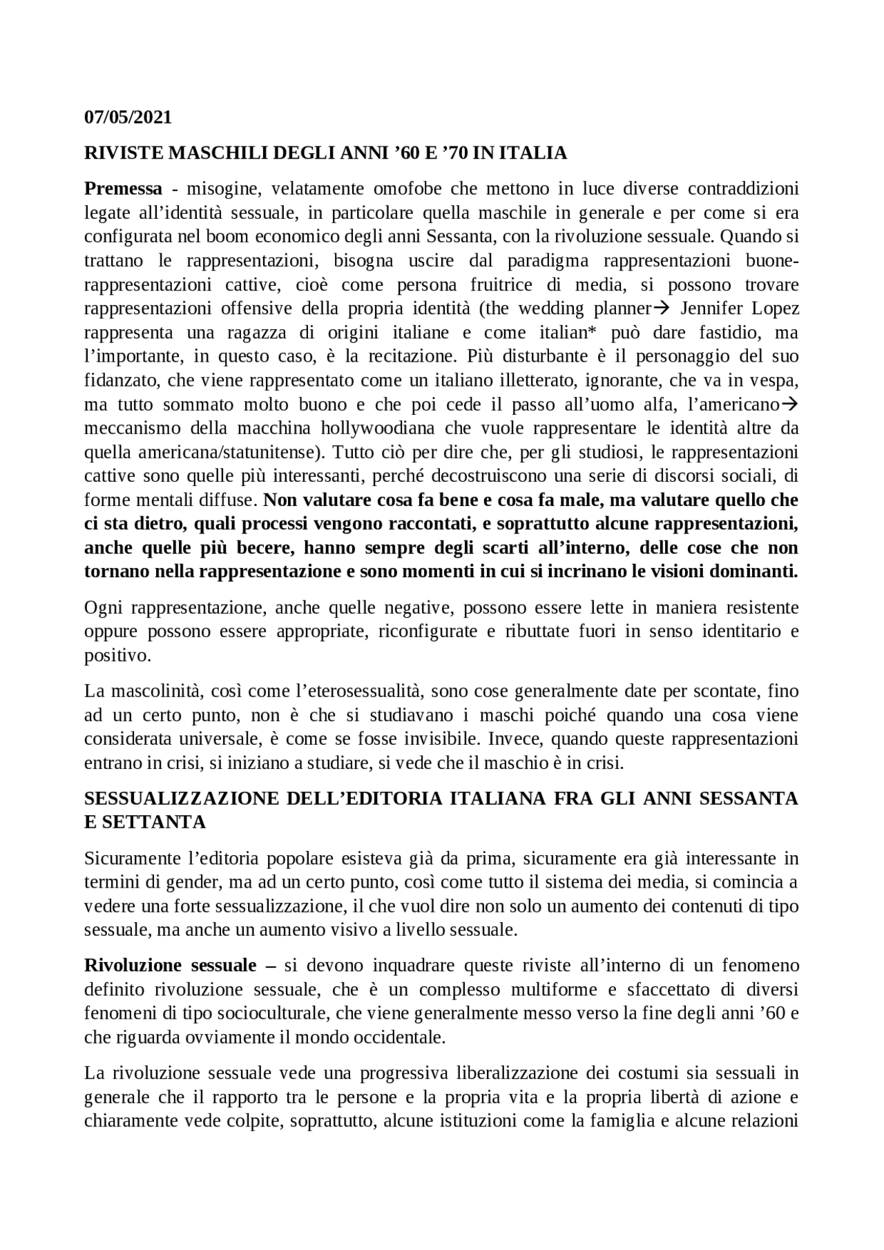 Appunti Dettagliati Del Corso Docsity