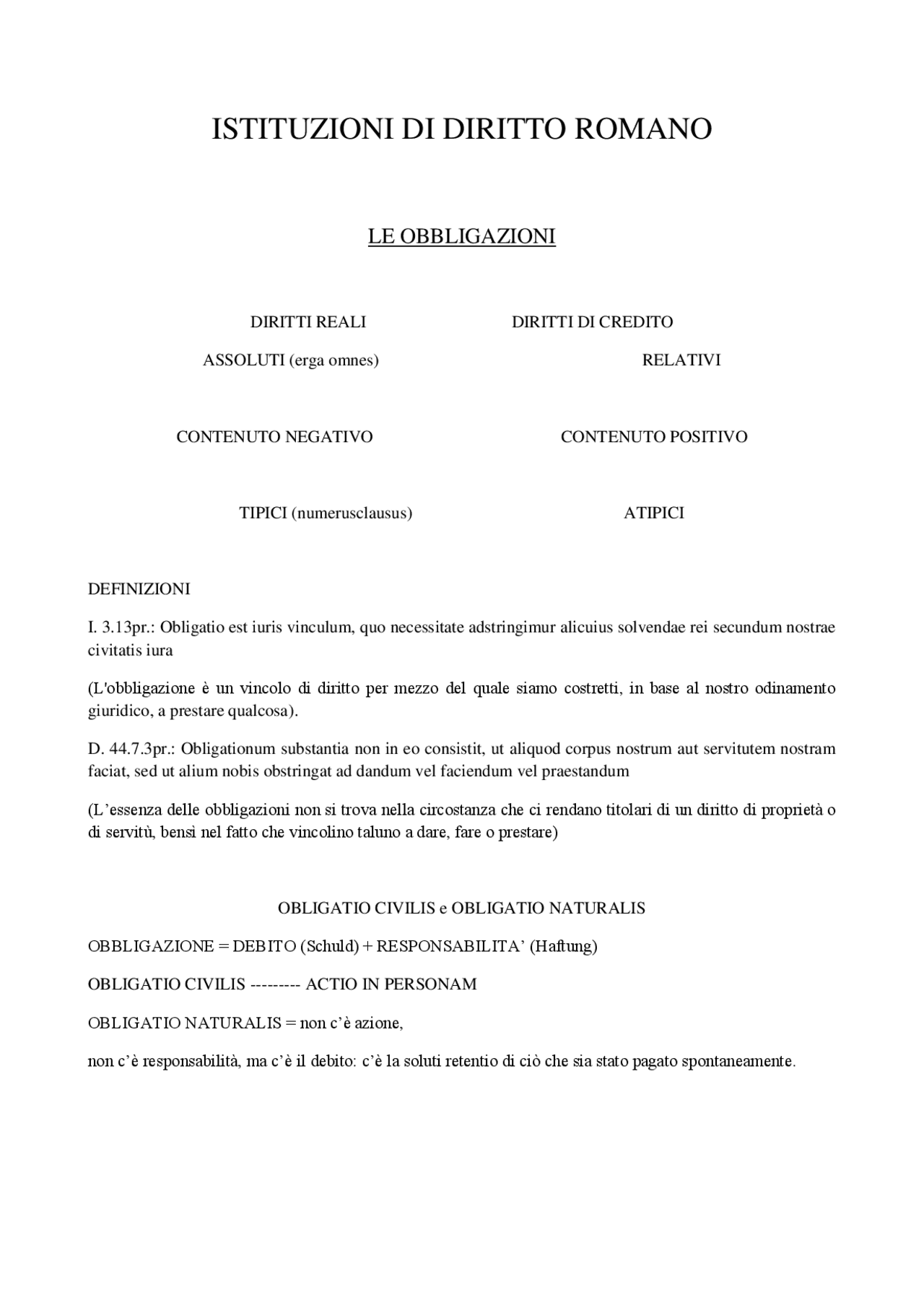 Schema Sulle Obbligazioni Docsity