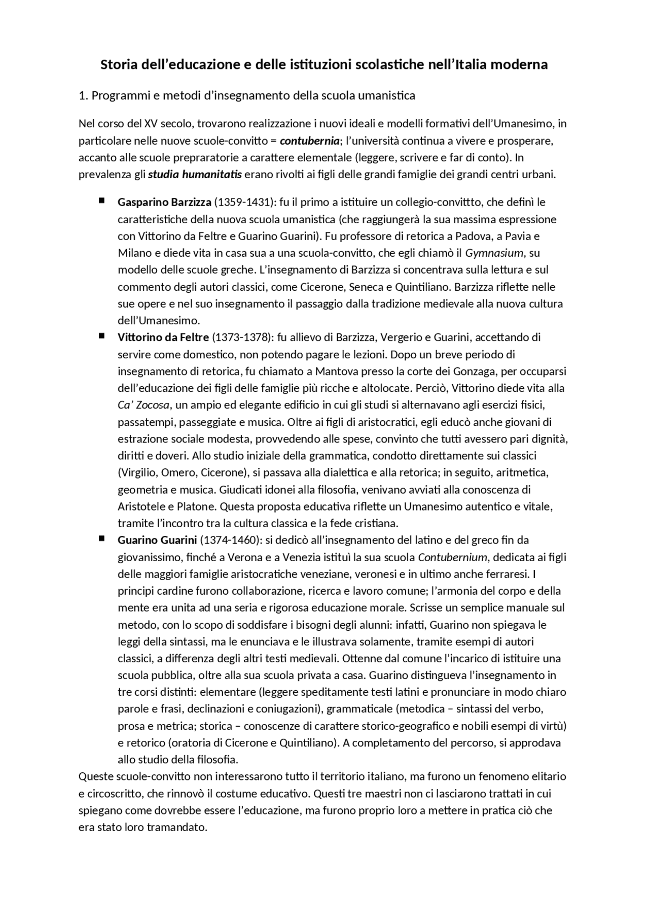 Riassunto Di Storia Docsity