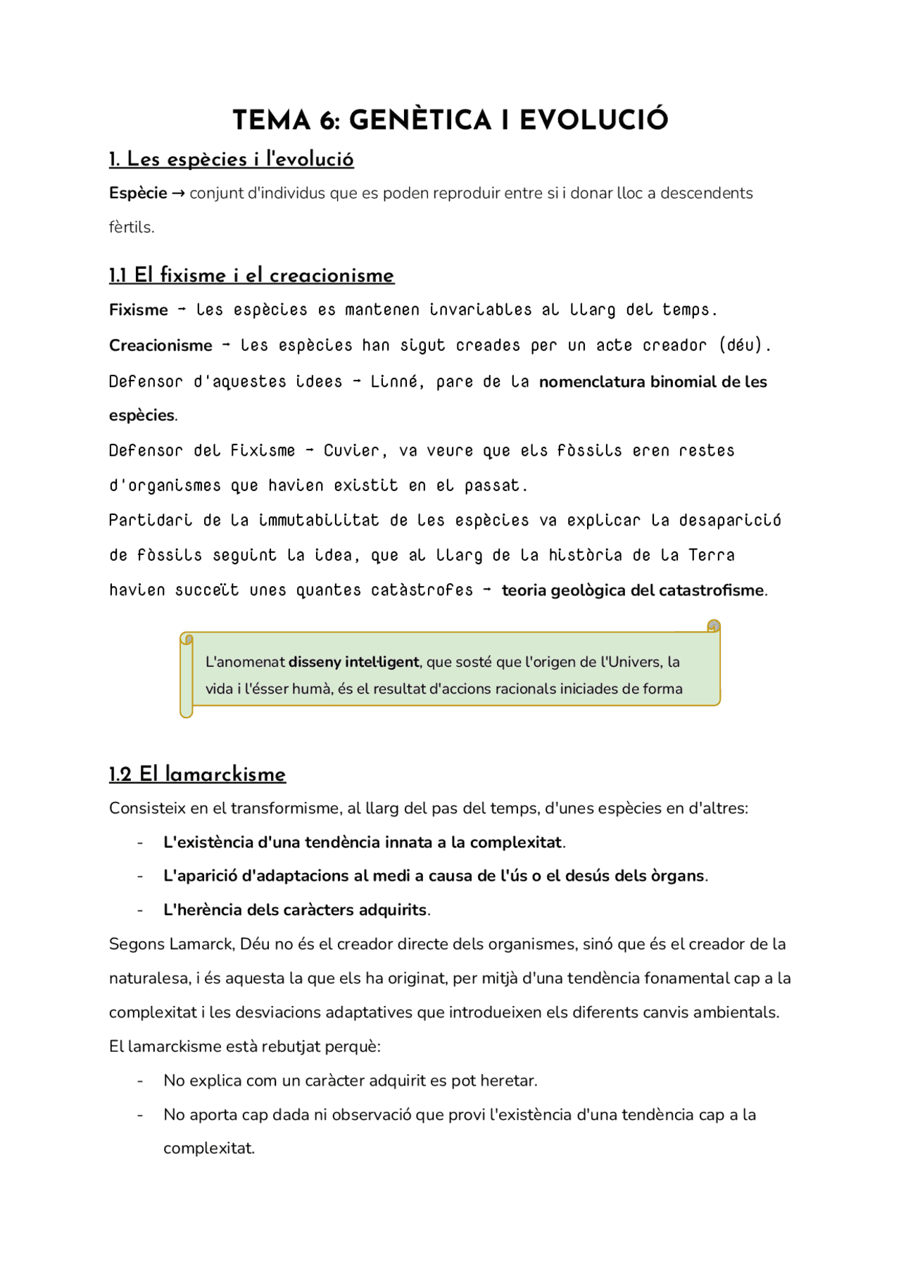 Apunts de biologia del tema de genètica i evolució - Docsity