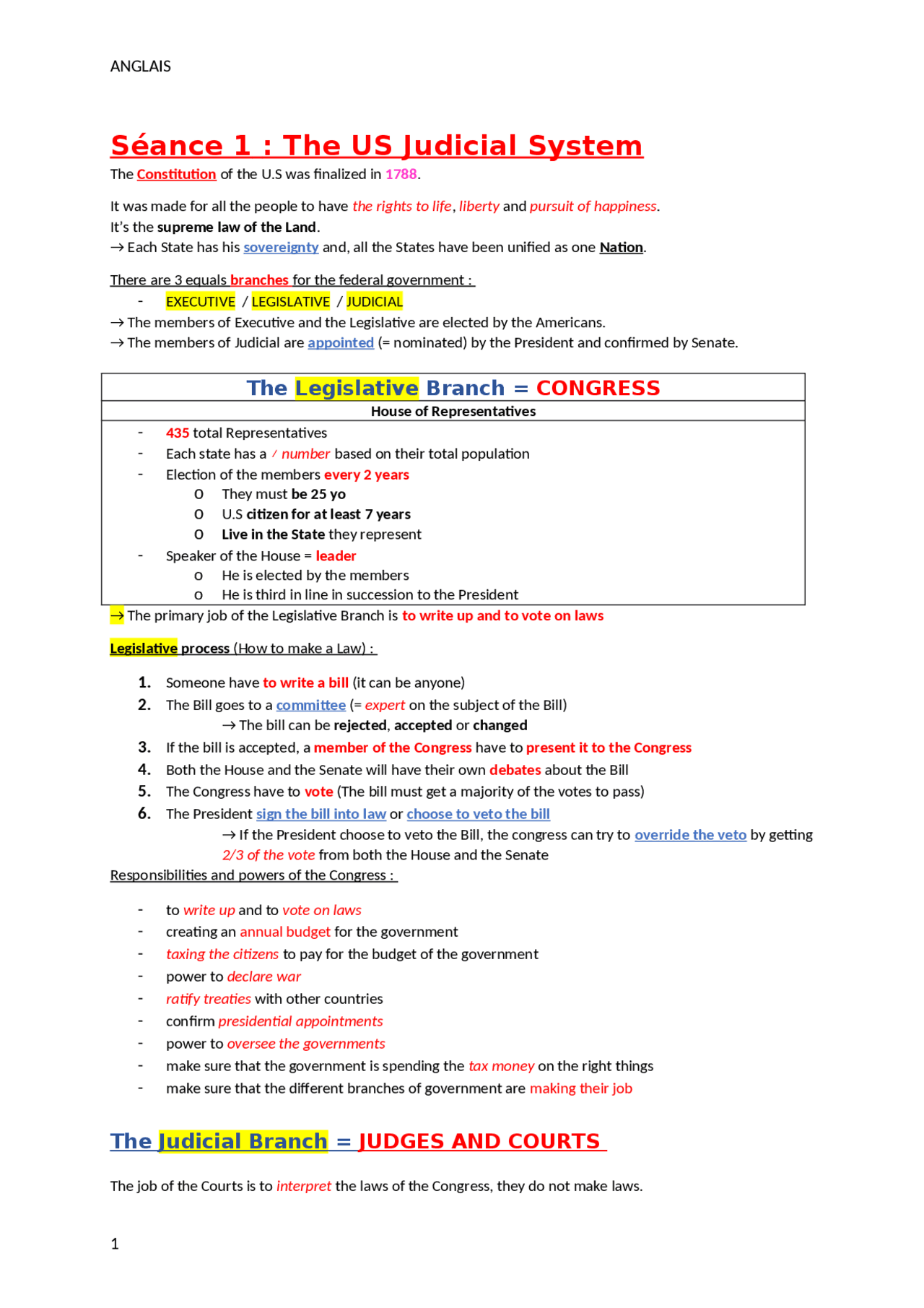 The US judicial system - Docsity