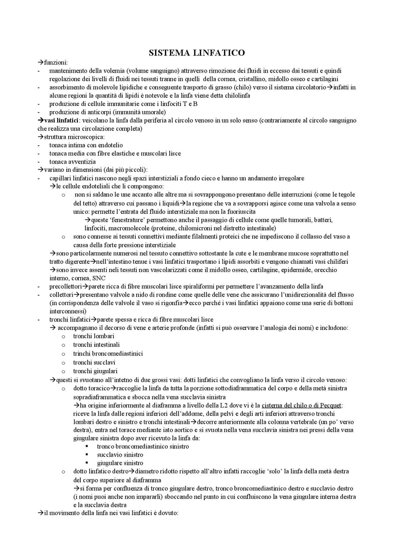 Sistema Linfatico Docsity