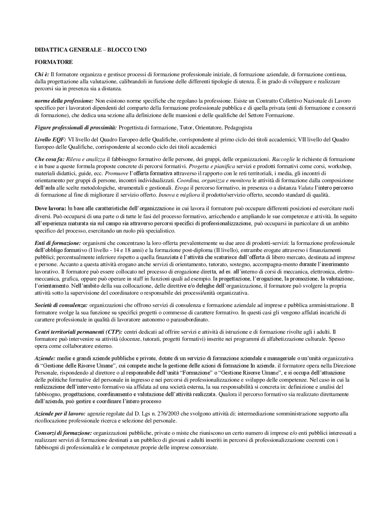 Appunti esame di didattica generale di Angela Spinelli 2019/2020 - Docsity