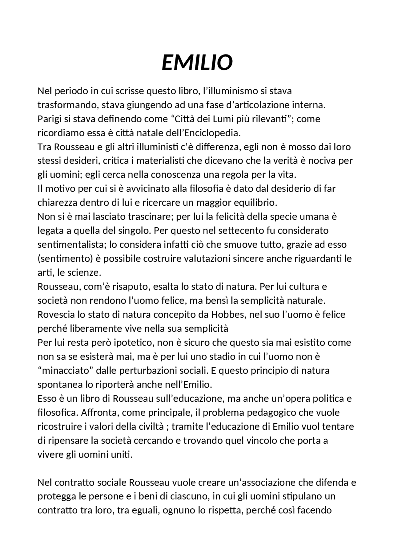 Lemilio Di Rousseau Docsity