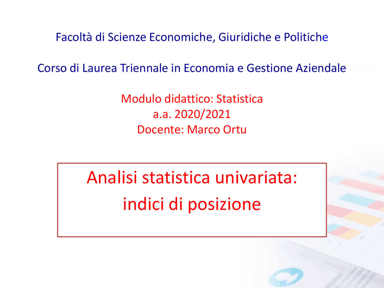 Statistica Lezione 3 Slide Docsity