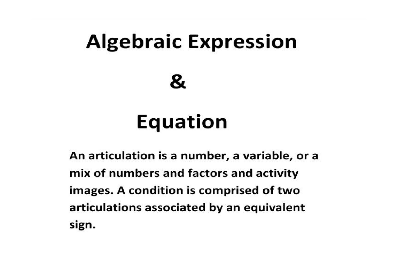 Algebraic Expression & Equation | Lecture notes Mathematics | Docsity