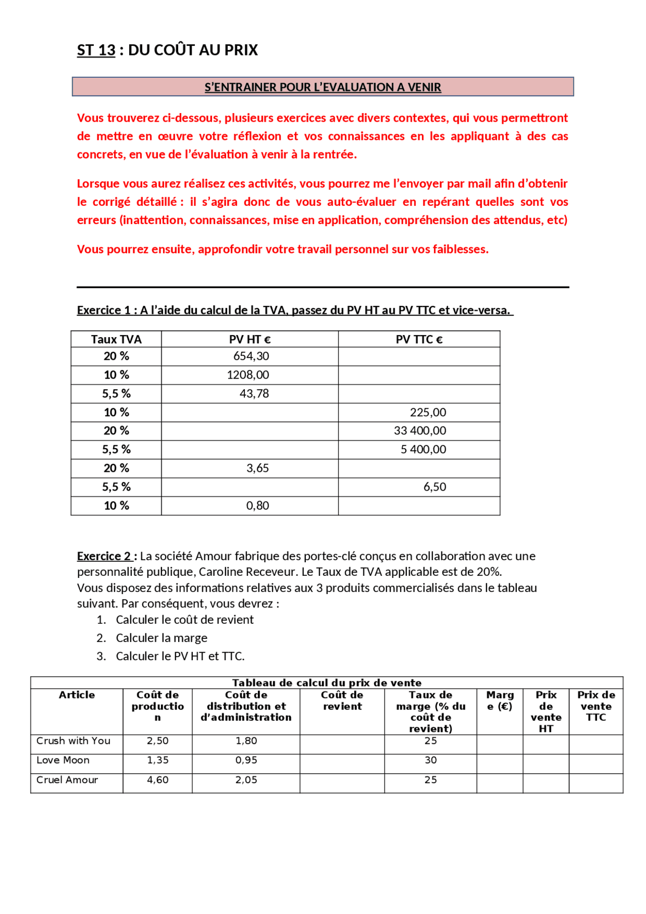 Exercice de revision - Docsity