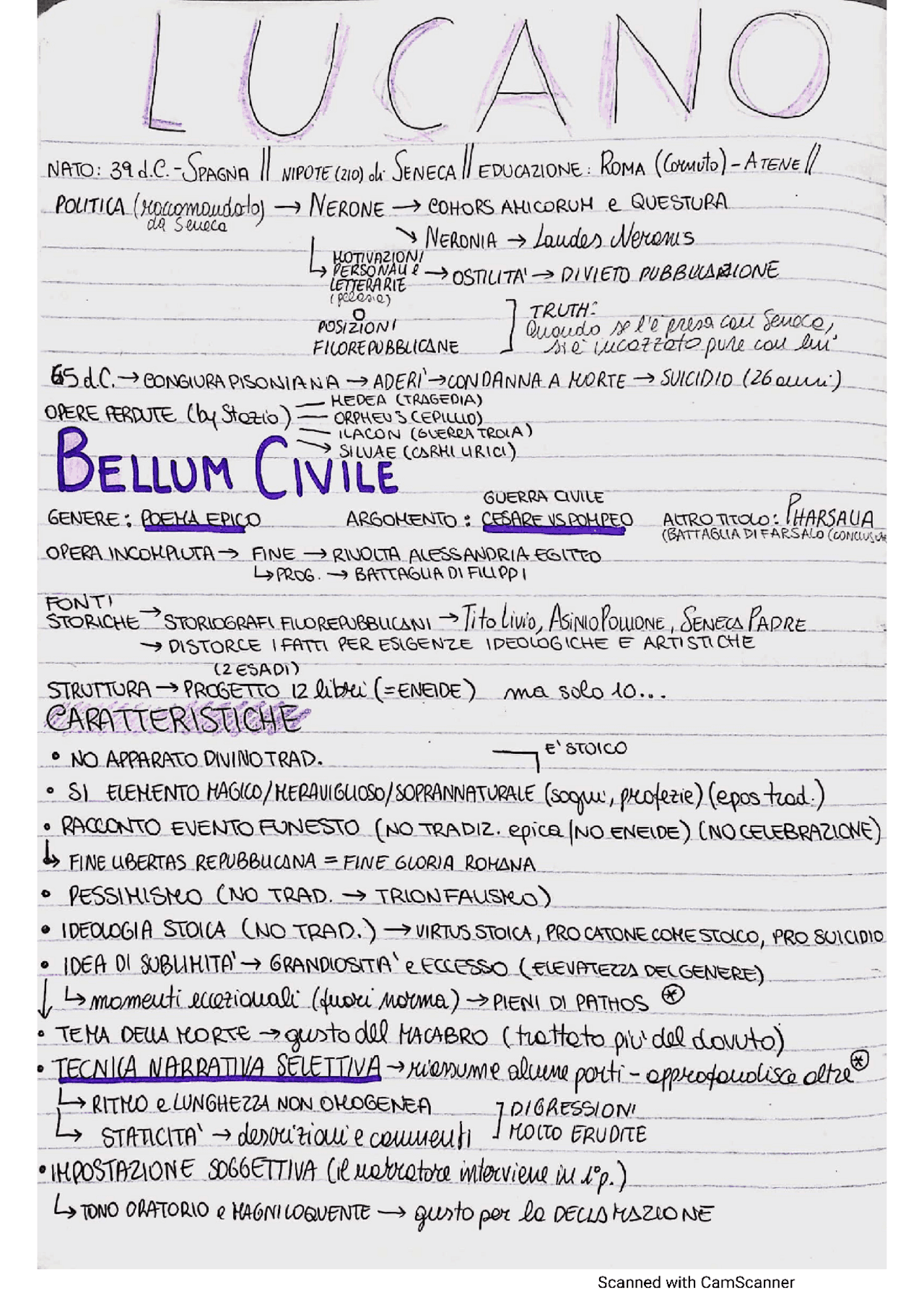 Lucano E Il Bellum Civile Docsity