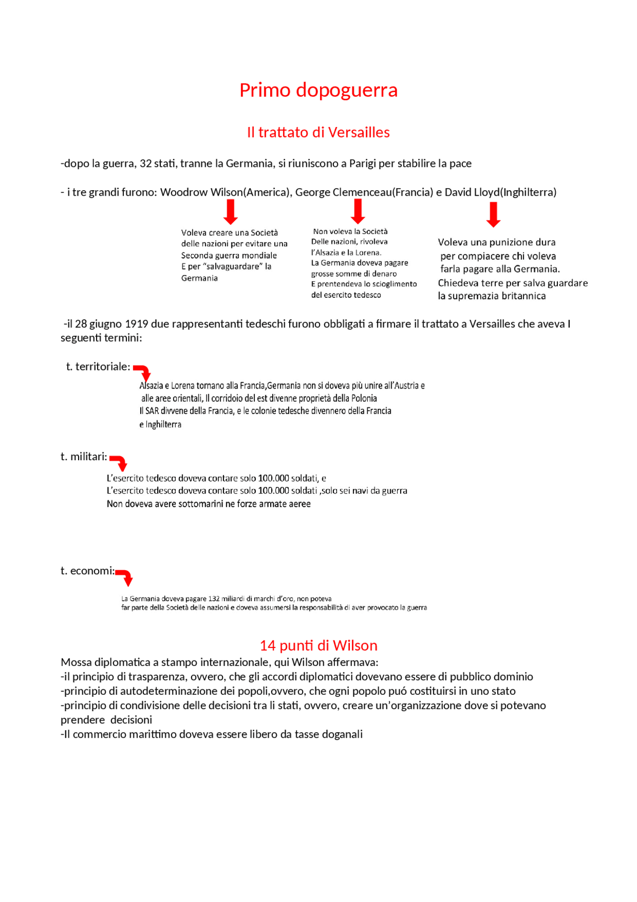Schema Primo Dopo Guerra Docsity