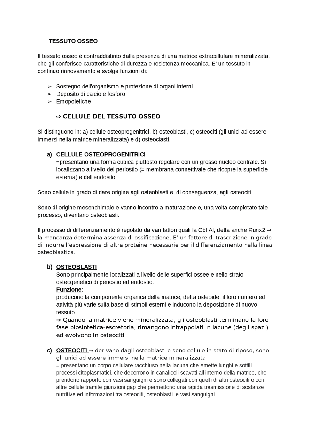 Il Tessuto Osseo Doc Docsity