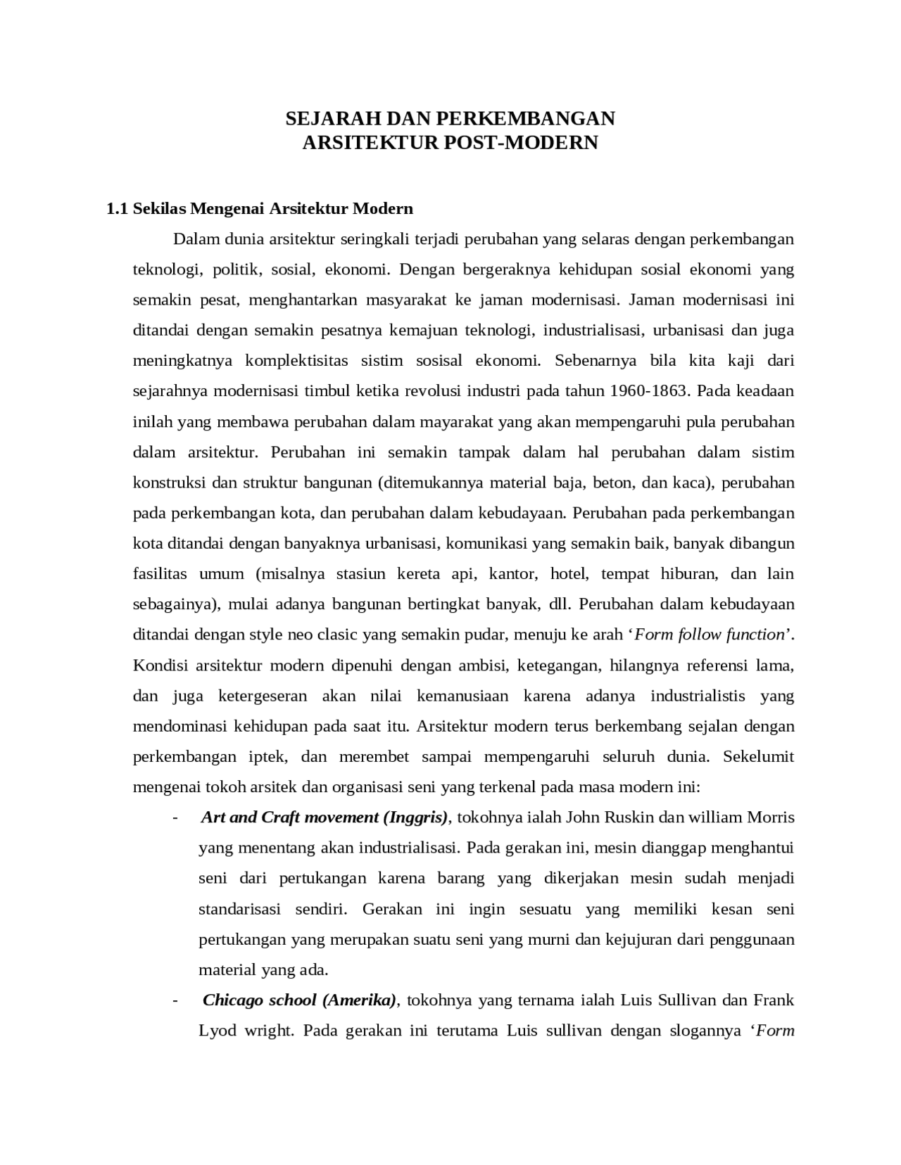 Architecture In Modern Era Docsity