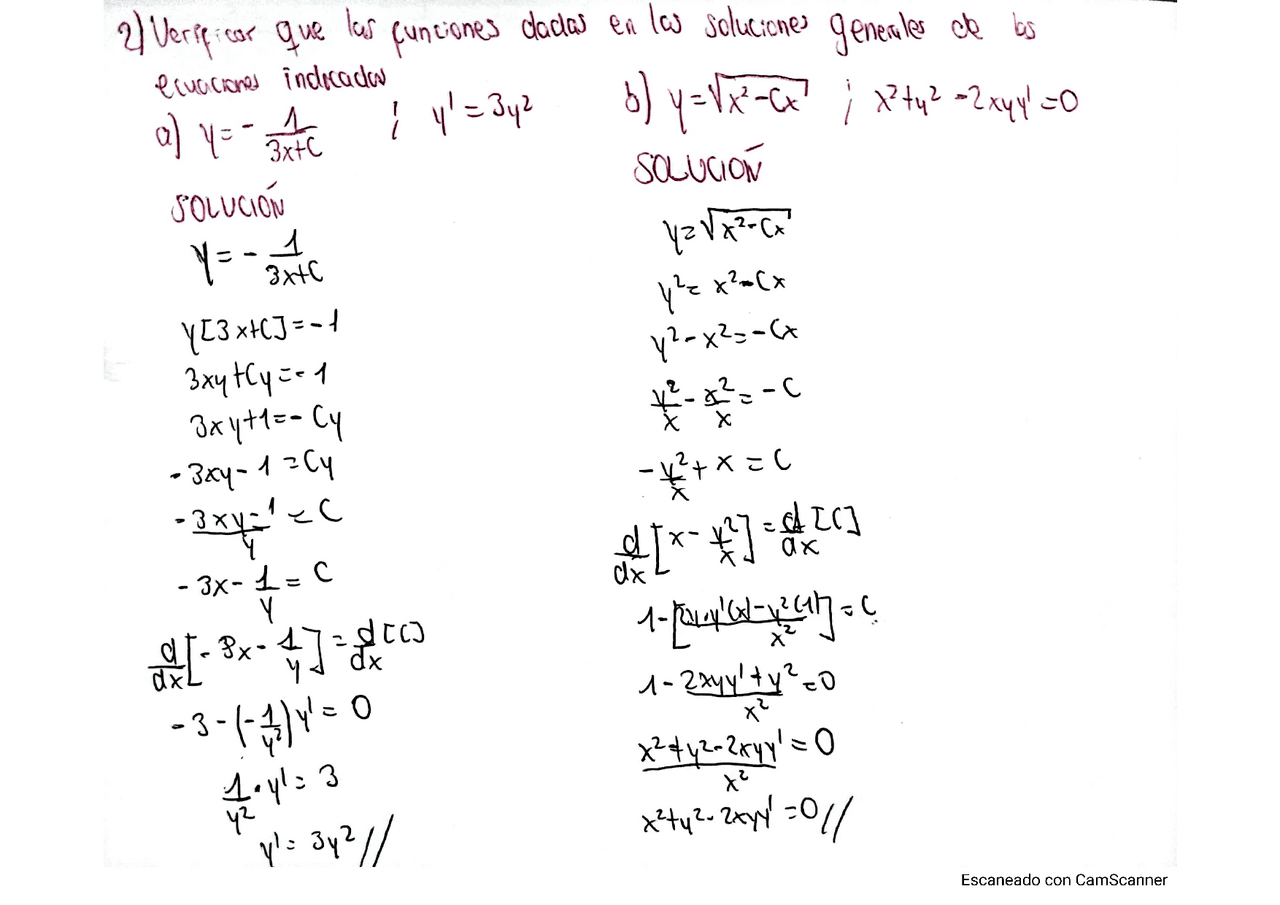 Ejercicios de Ecuaciones Diferenciales - Docsity