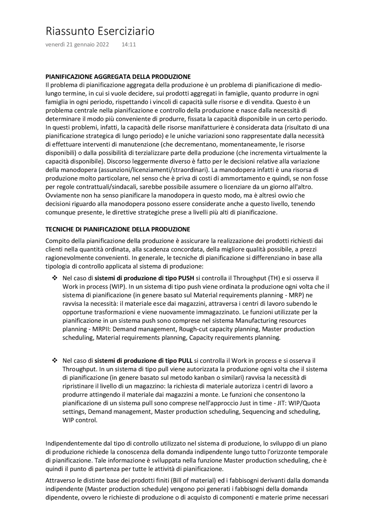 Riassunto dell'eserciziario di PGP - Docsity