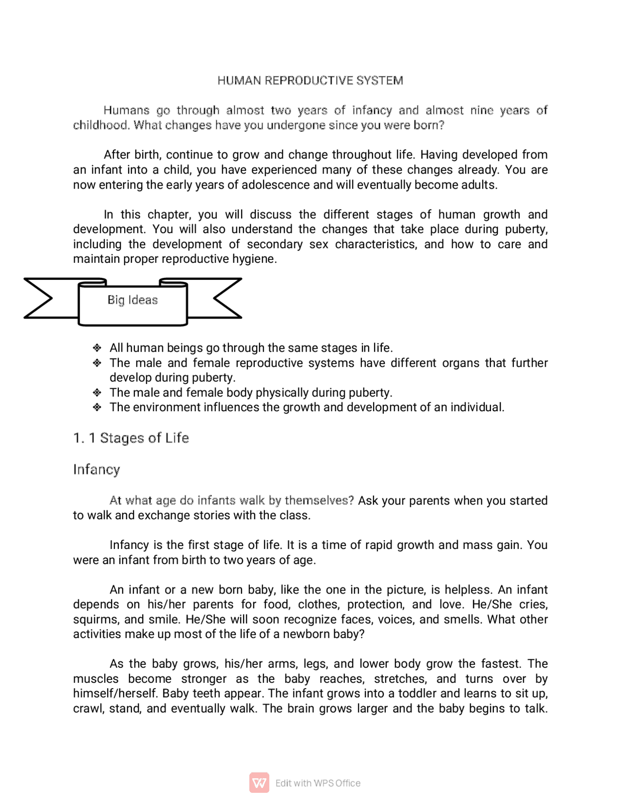 Human Reproductive System | Lecture notes Environmental science | Docsity