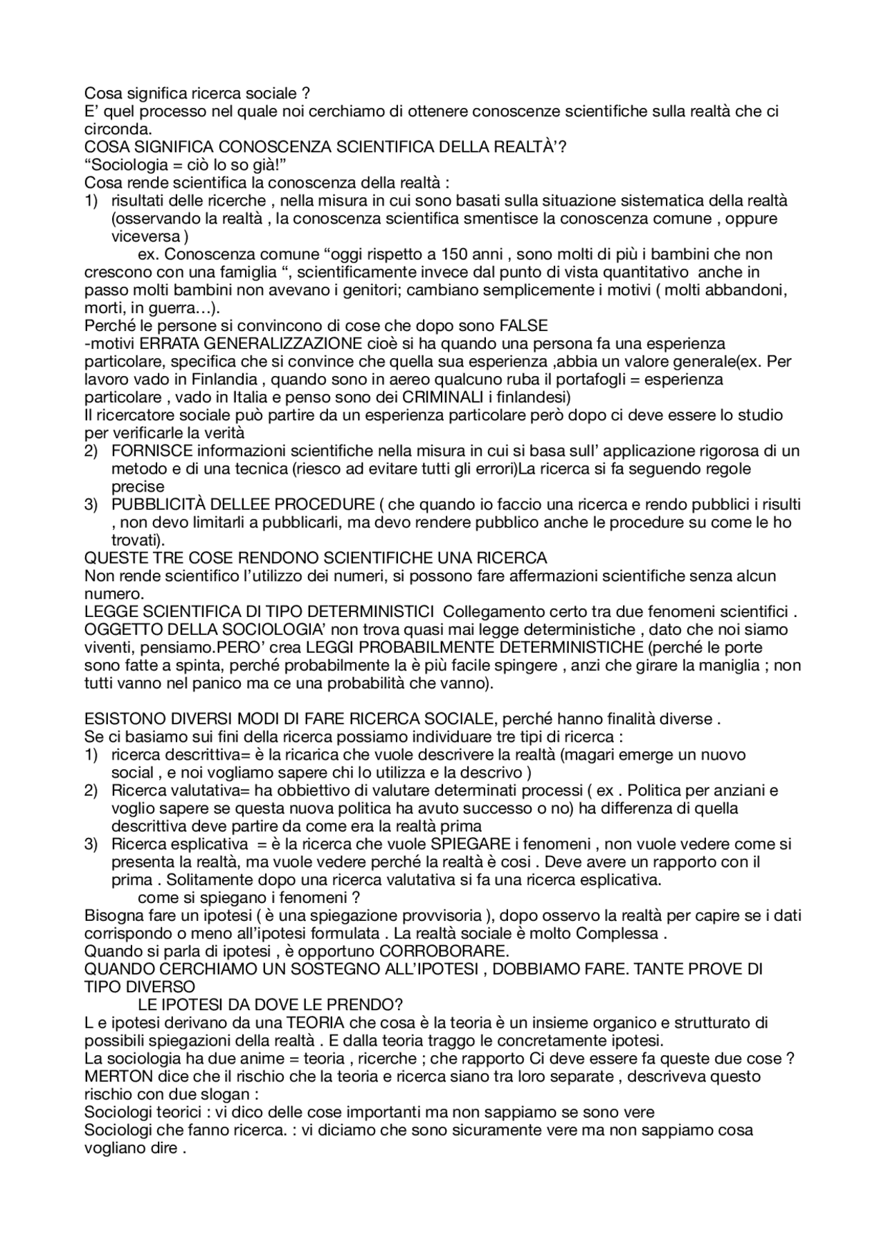 Laboratorio Di Ricerca Sociale Quantitativa Docsity
