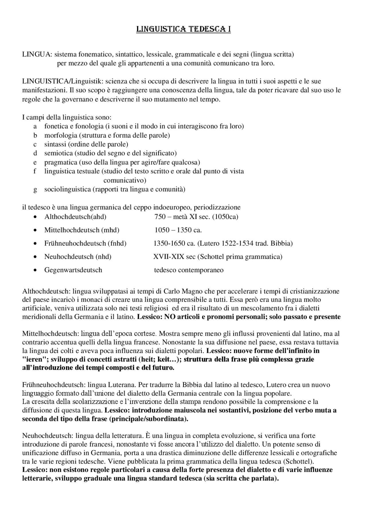 Lingua Tedesca 1 Parte Teorica Appunti Di Lingua Tedesca Docsity
