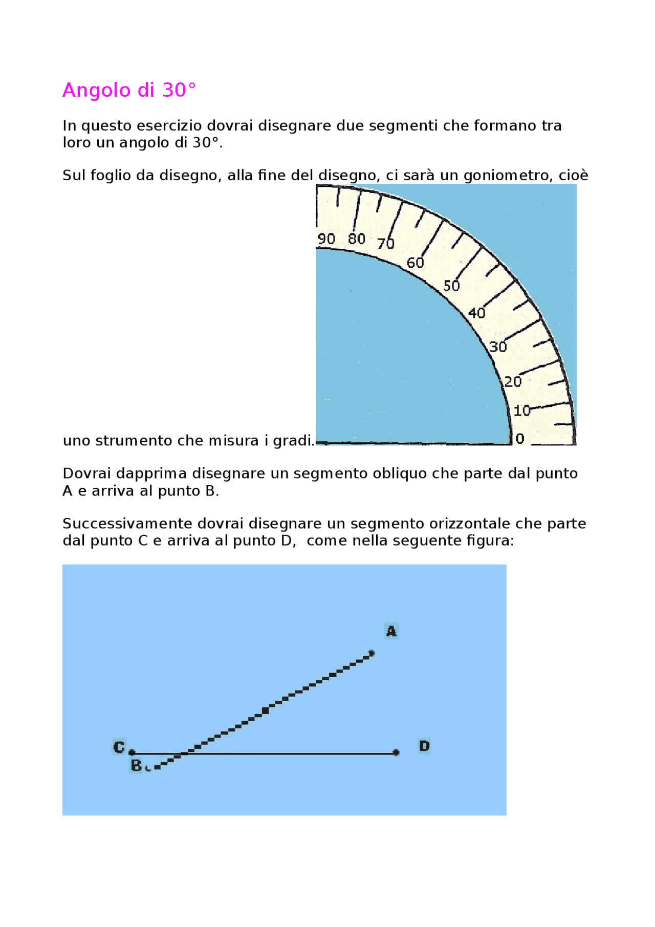 MATEMATICA ANGOLI DI 30 GRADI | Appunti di Matematica - Docsity