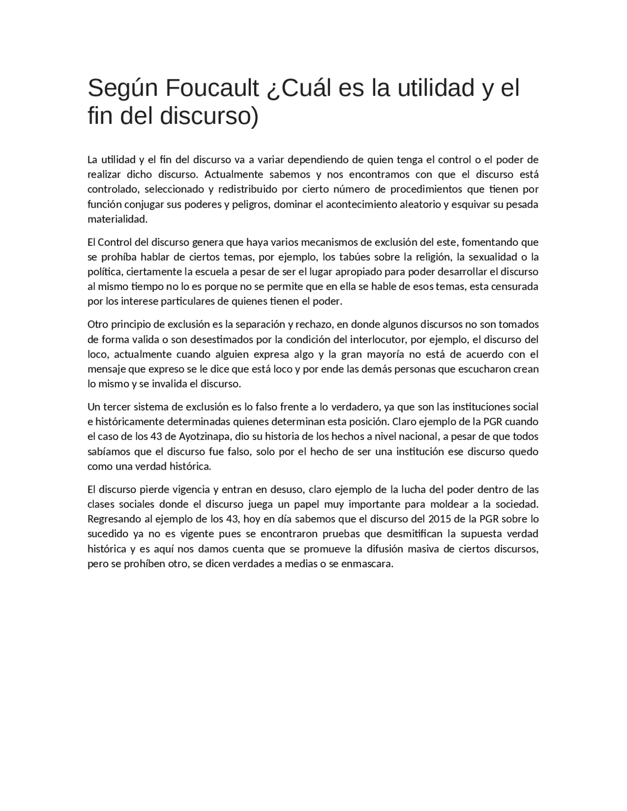 El poder del discurso - Docsity