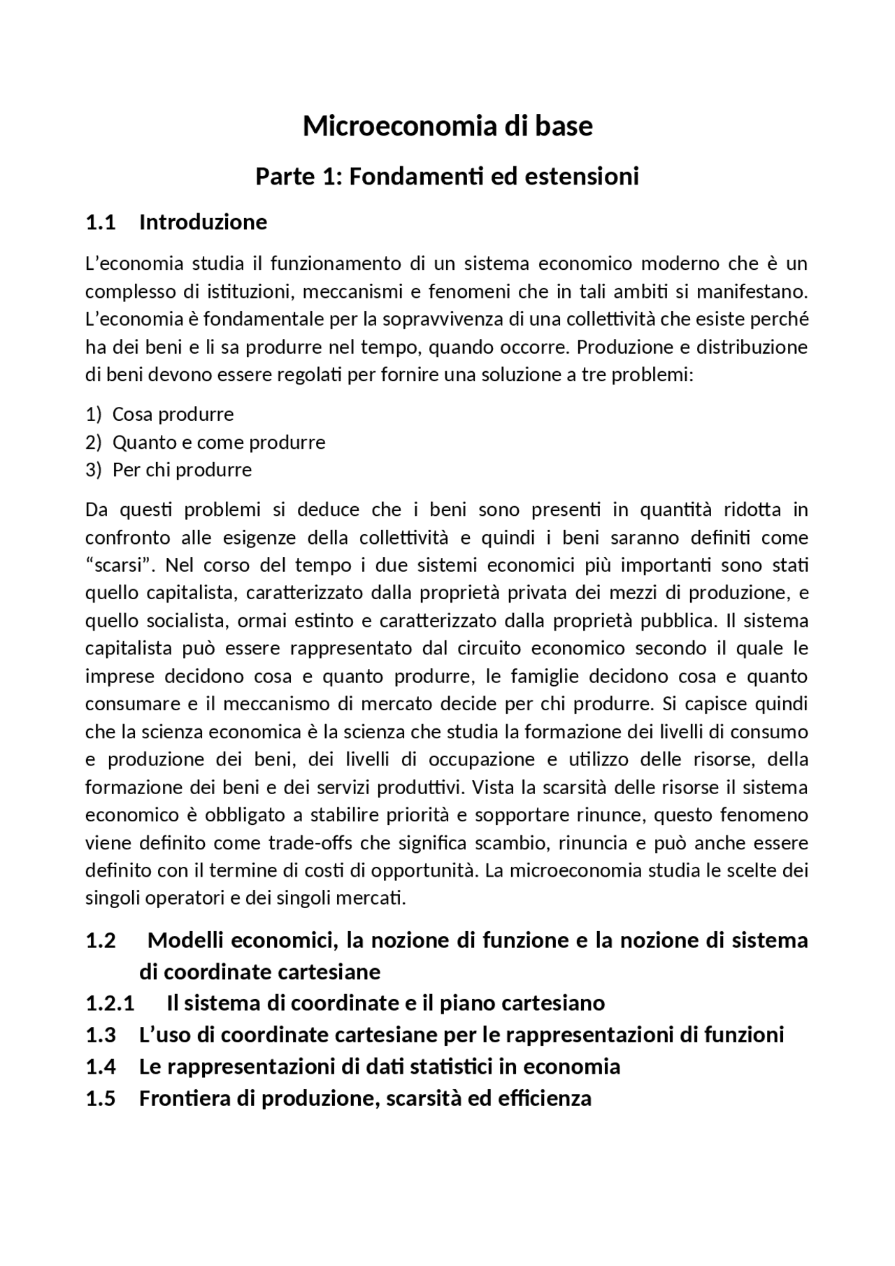 Microeconomia Di Base Docsity