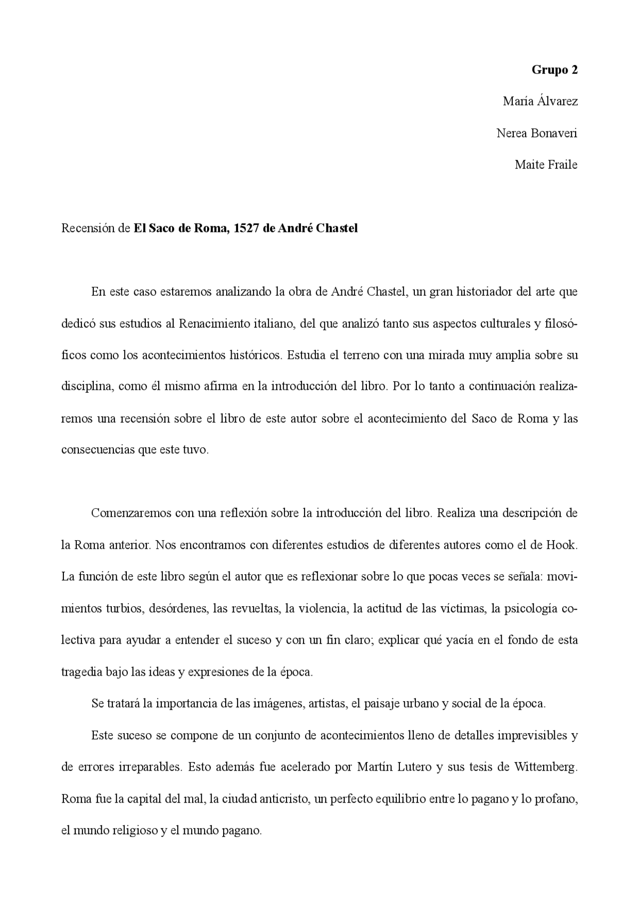 El saco de Roma 1527 | Resúmenes de Arte - Docsity