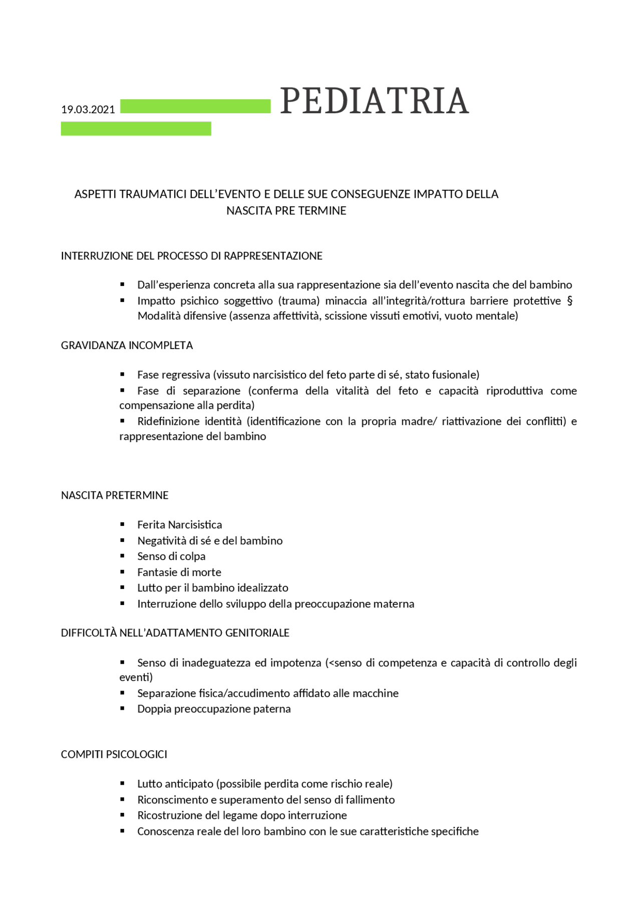 Appunti Parte Di Pediatria Docsity