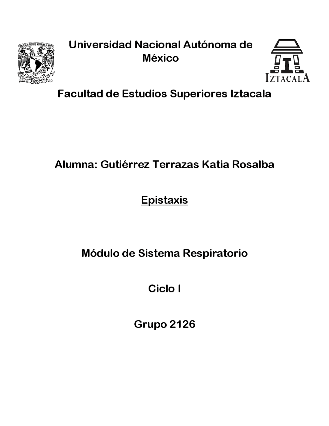 Epistaxis De Sistema Respiratorio Docsity
