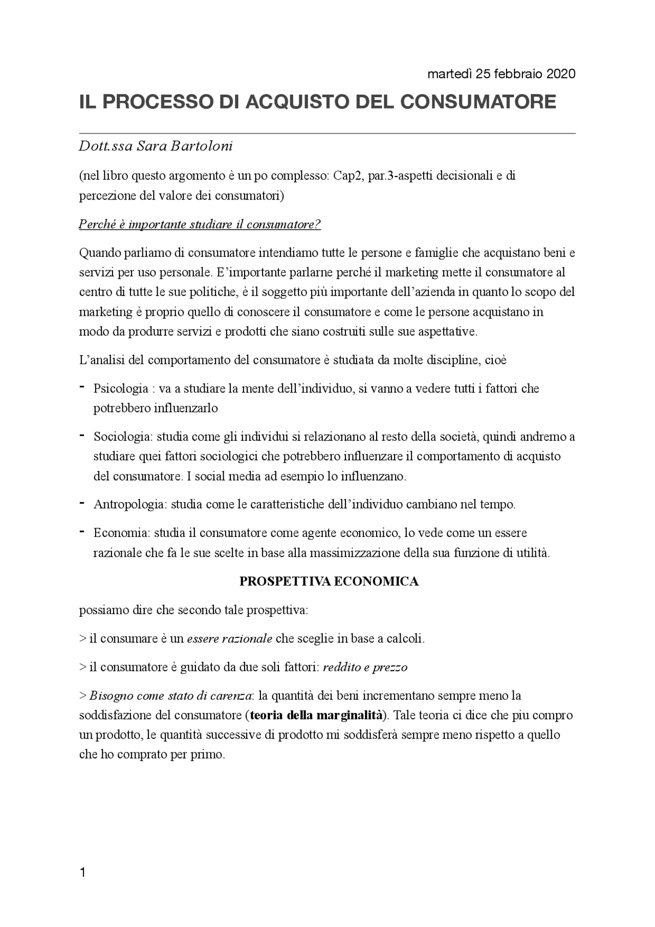 IL PROCESSO DI ACQUISTO DEL CONSUMATORE - Docsity