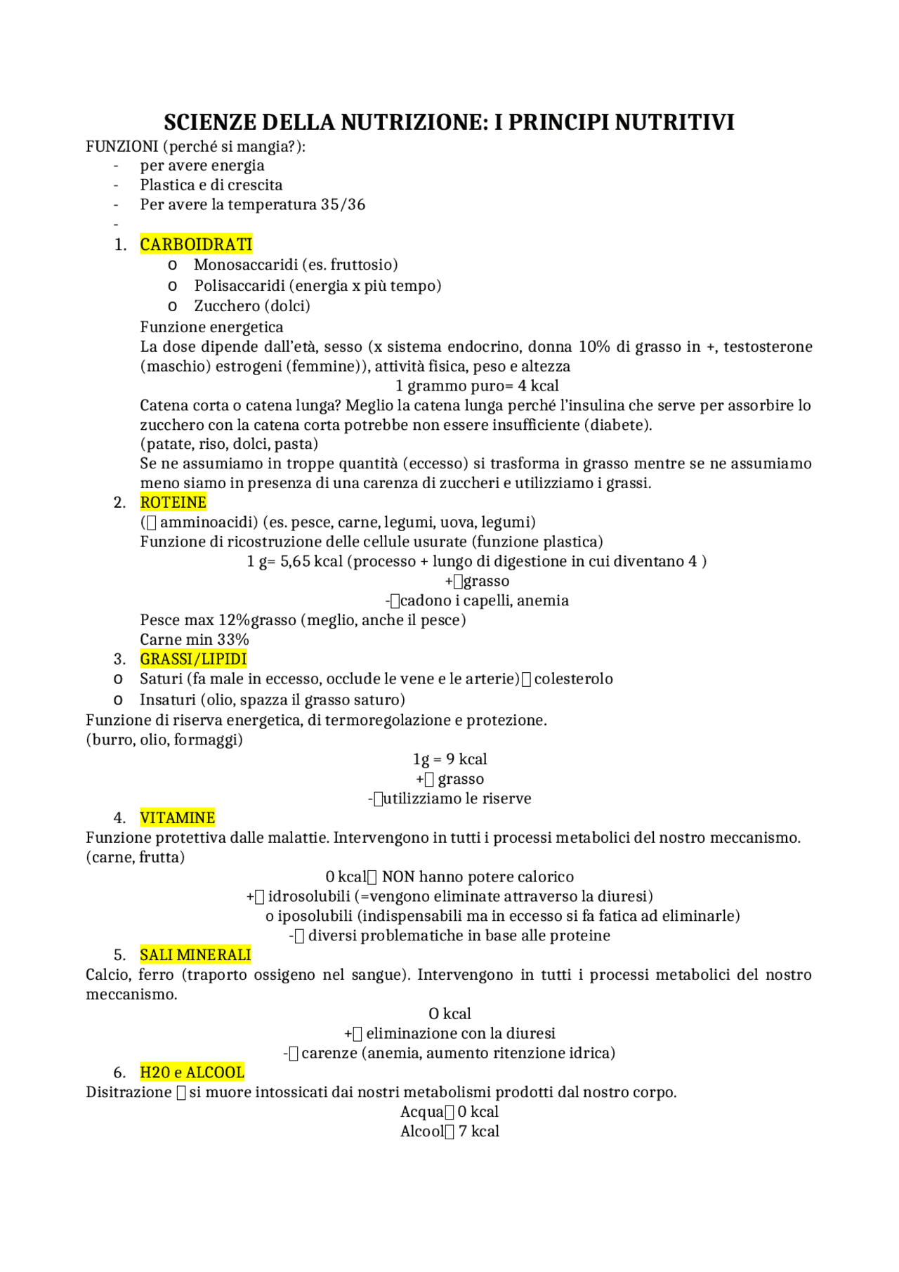 Scienze Della Nutrizione Riassunto Docsity