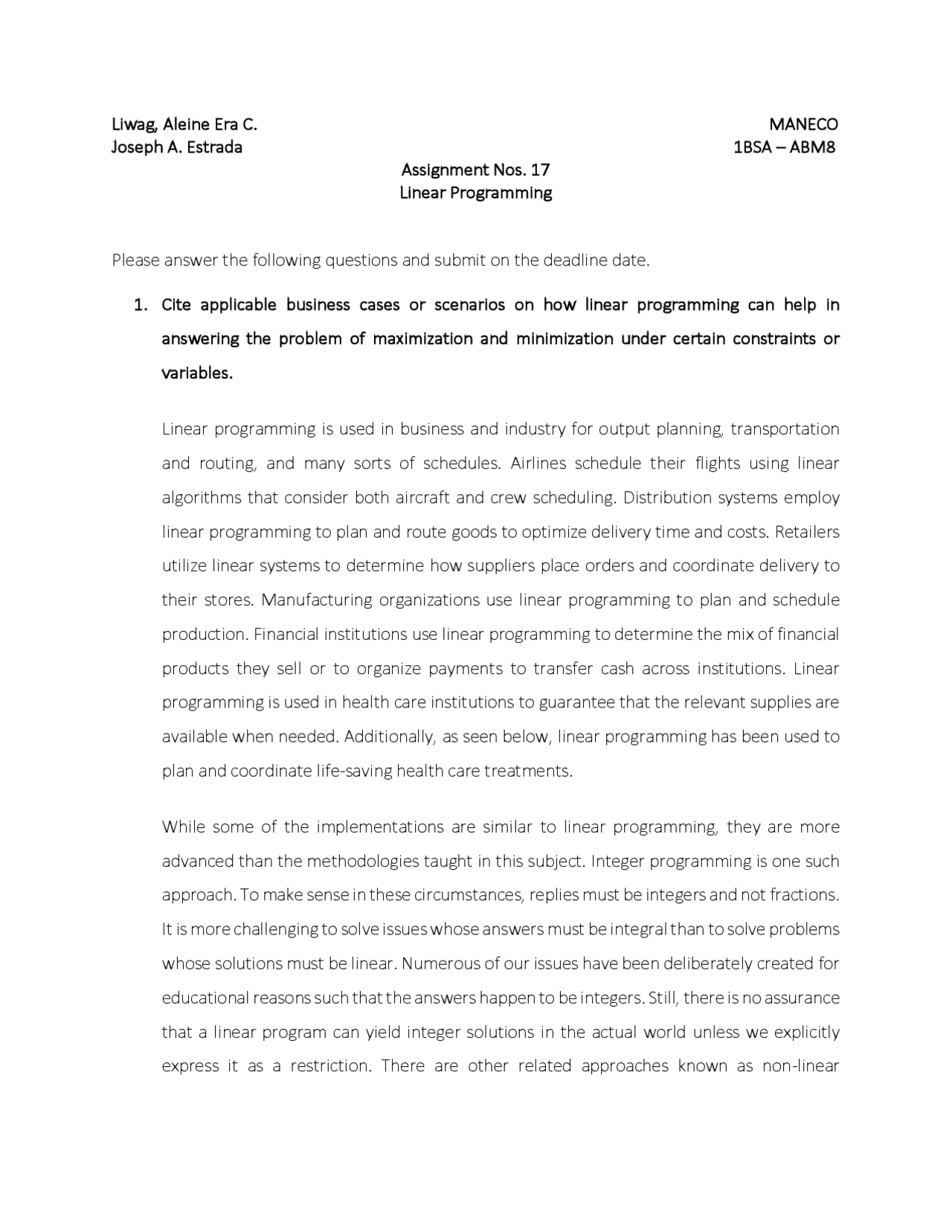 Essay Assignments And Works Docsity