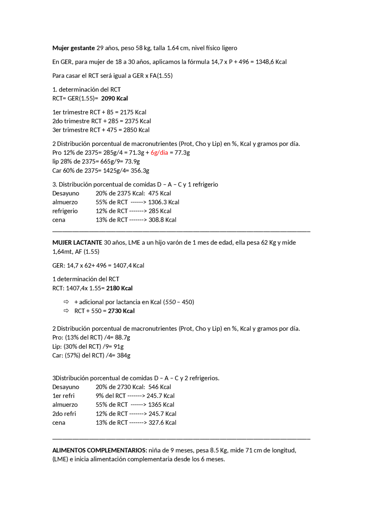 Caso Clinico Nutricion Ejercicios De Nutrición Docsity