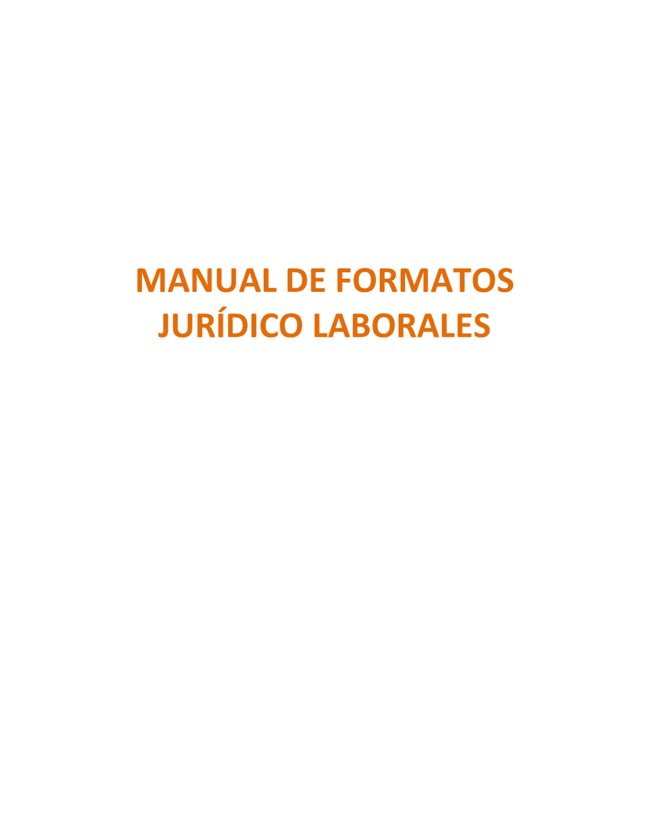 Manual Para Formatos Laborales Apuntes De Derecho Procesal Laboral