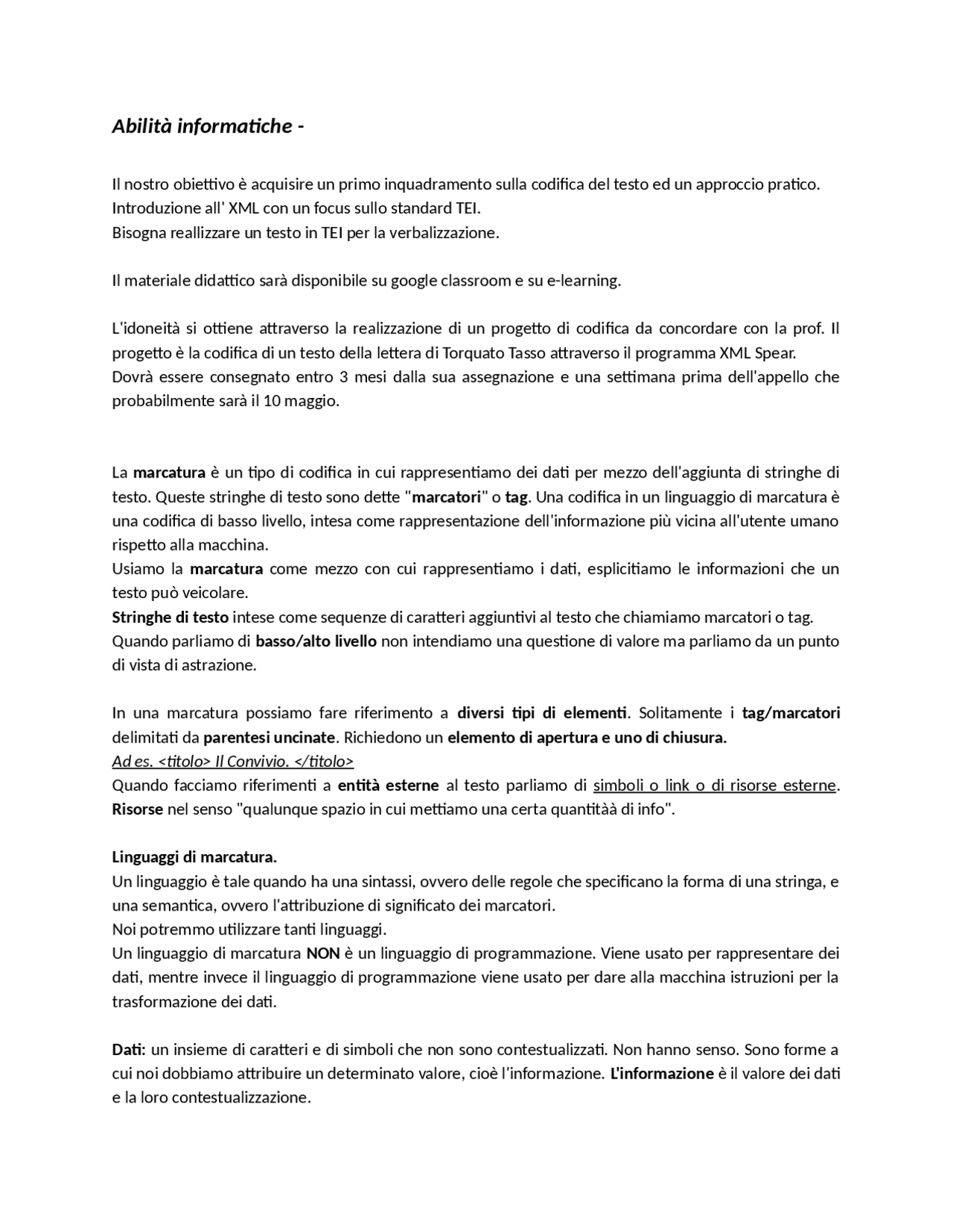 Appunti Di Abilità Informatiche Appunti Di Elementi Di Informatica