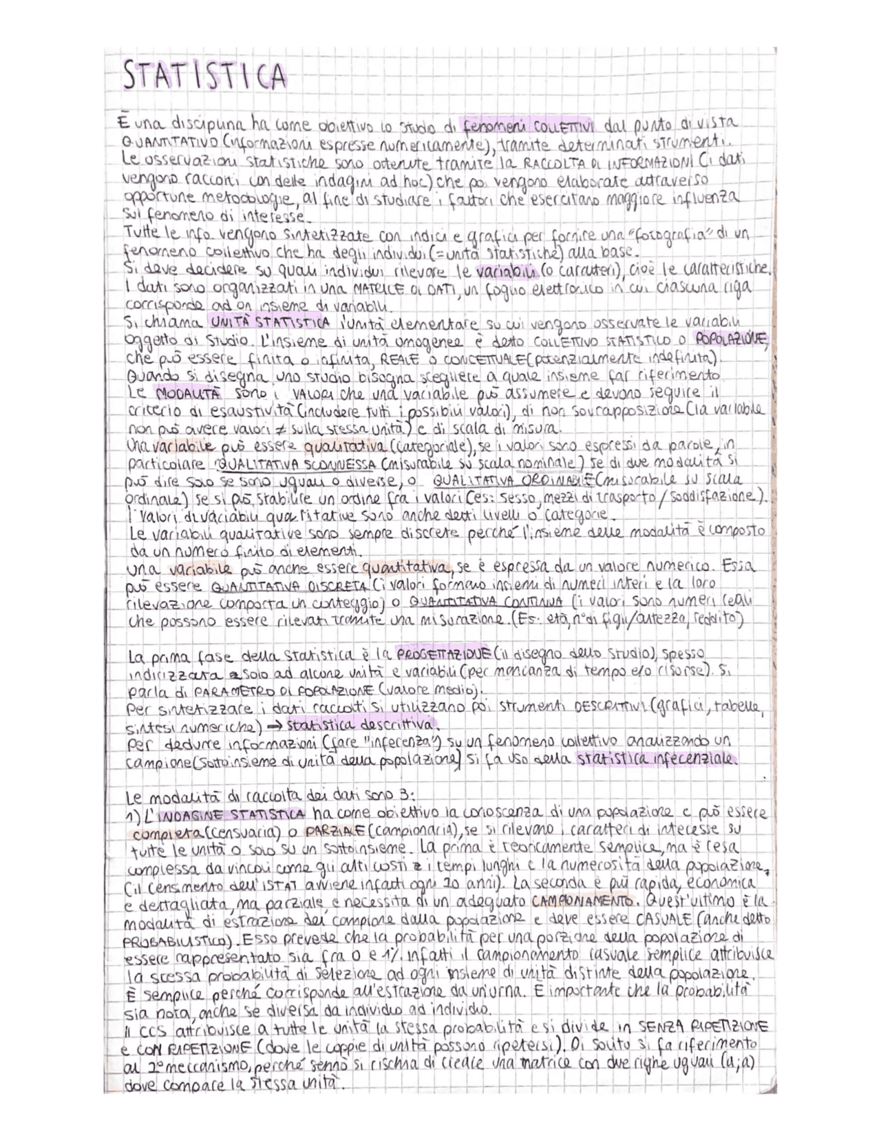 Appunti Di Statistica Prima Parte Scienze Politiche Unifi 9cfu Docsity