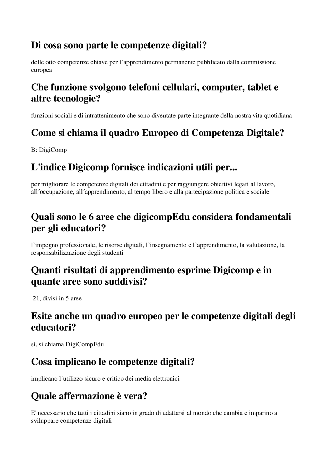 Quiz Test Esercizi Coding Docsity