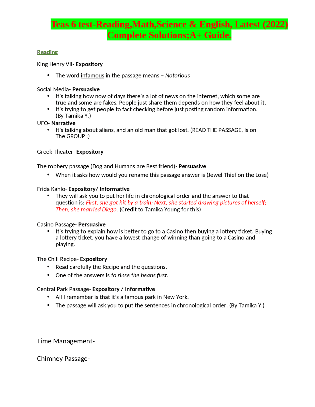 Teas 6 test-Reading,Math,Science & English, Latest (2022) Complete ...