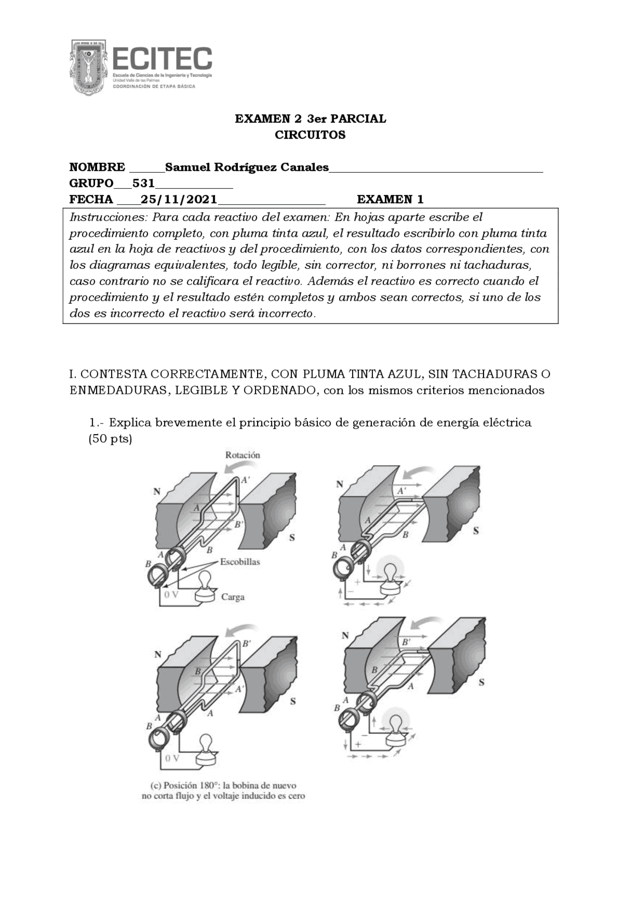 Examen de circuitos 3ra unidad - Docsity