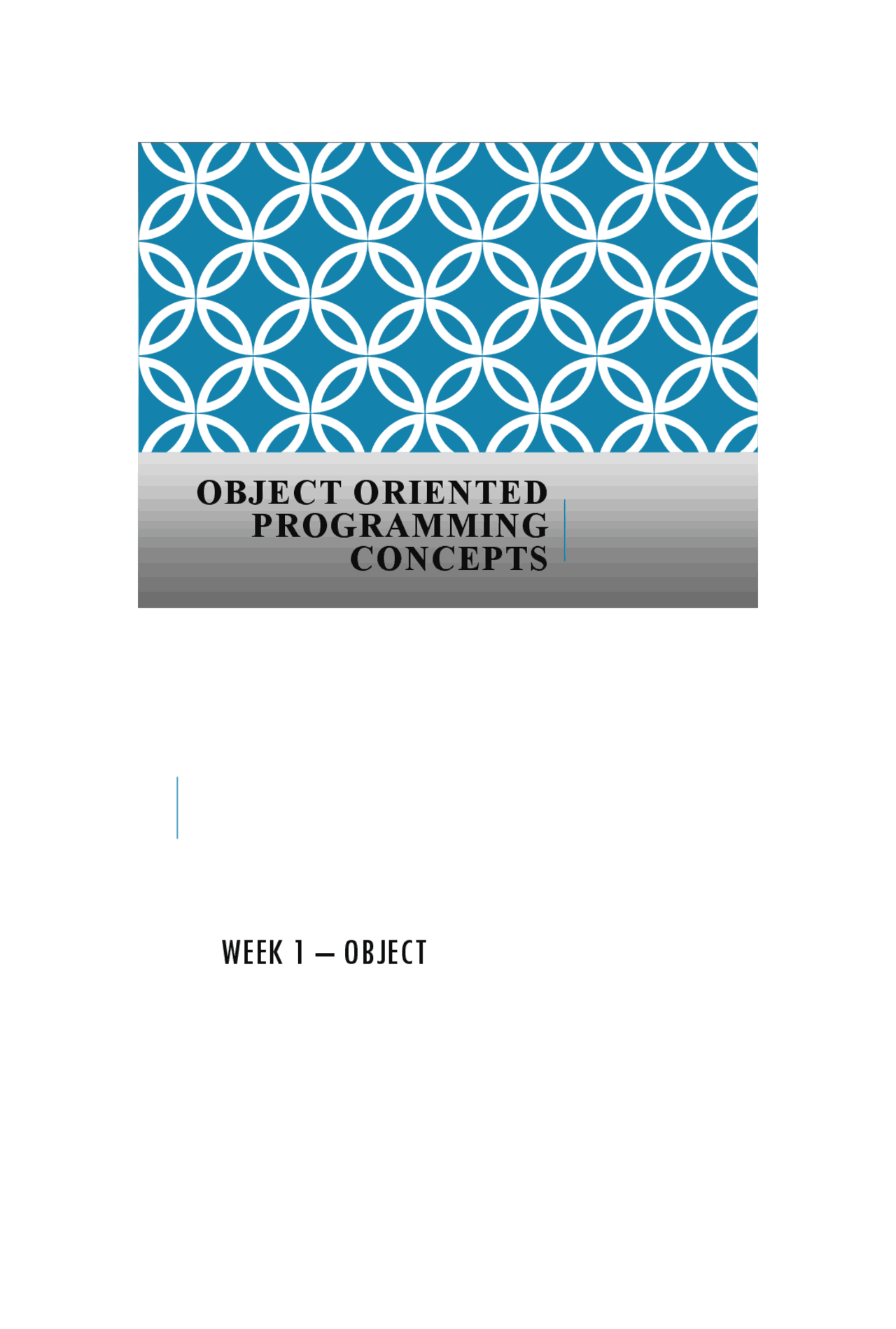 Object Oriented Programming - Docsity