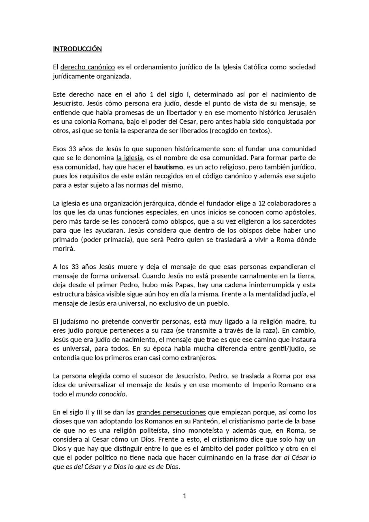 Apuntes Derecho Canónico Docsity