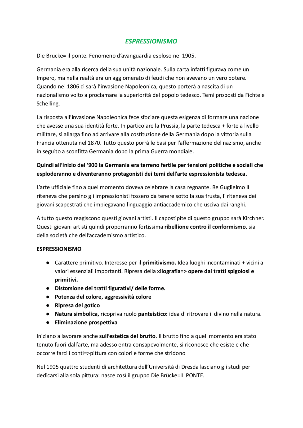 ESPRESSIONISMO-KIRCHNER - Docsity