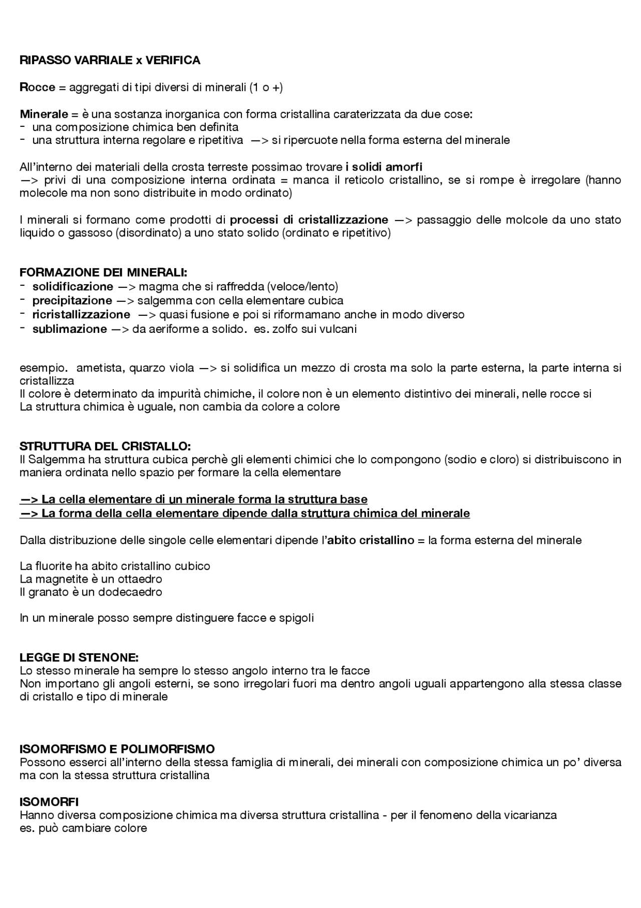 Rocce e Minerali: Formazione, Tipi e Ciclo Litogenetico | Appunti di Scienze della Terra | Docsity