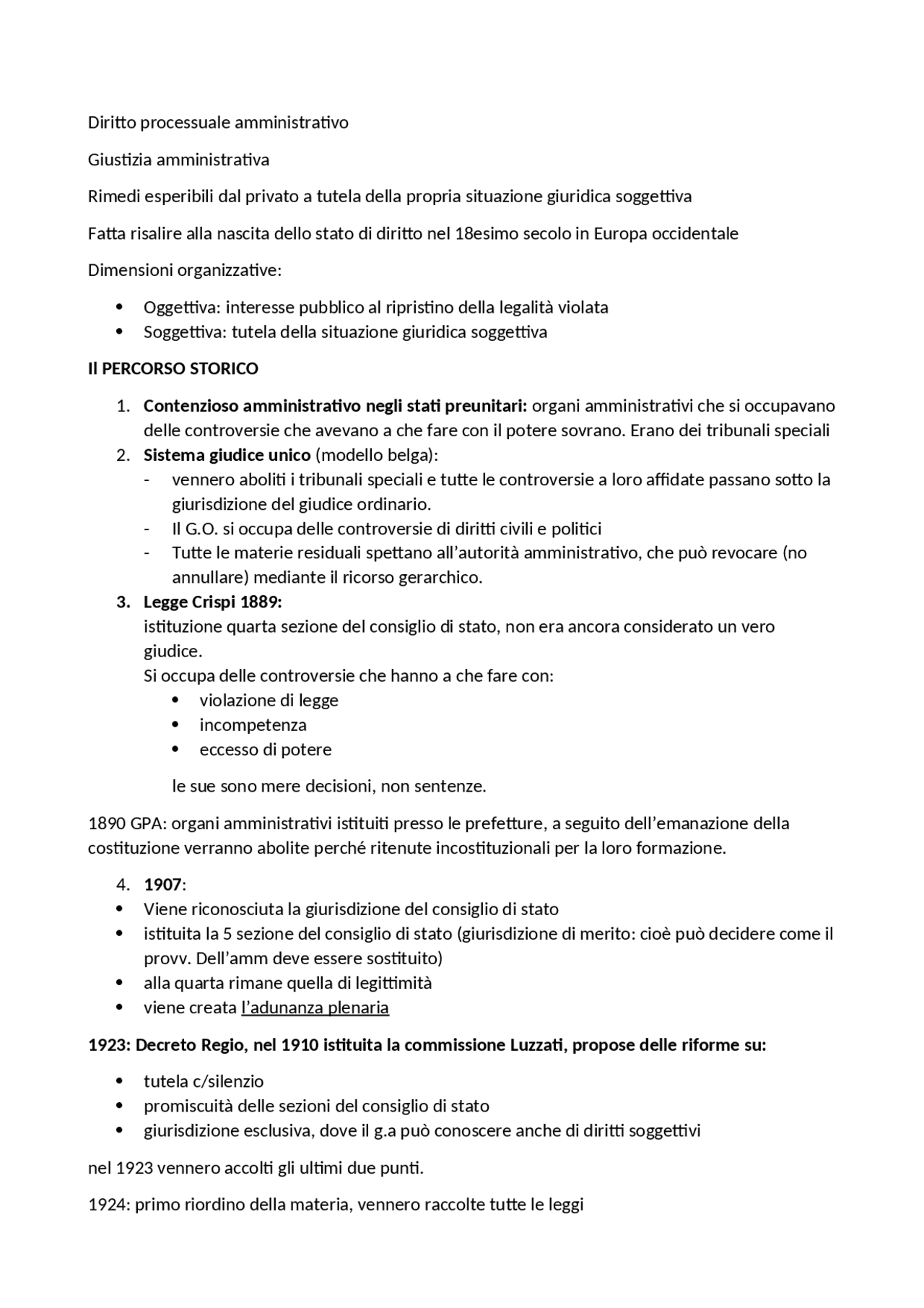 SCHEMA DIRITTO PROCESSUALE AMMINISTRATIVO | Schémas de Diritto Processuale Amministrativo | Docsity