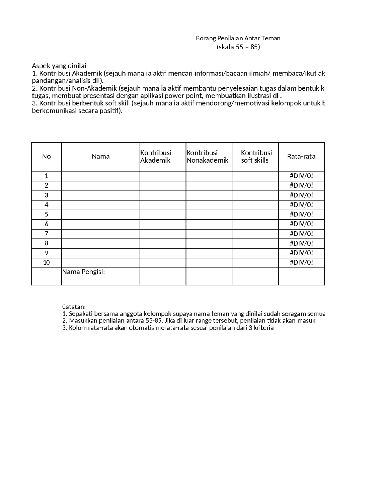 Microsoft Excel Skill Docsity