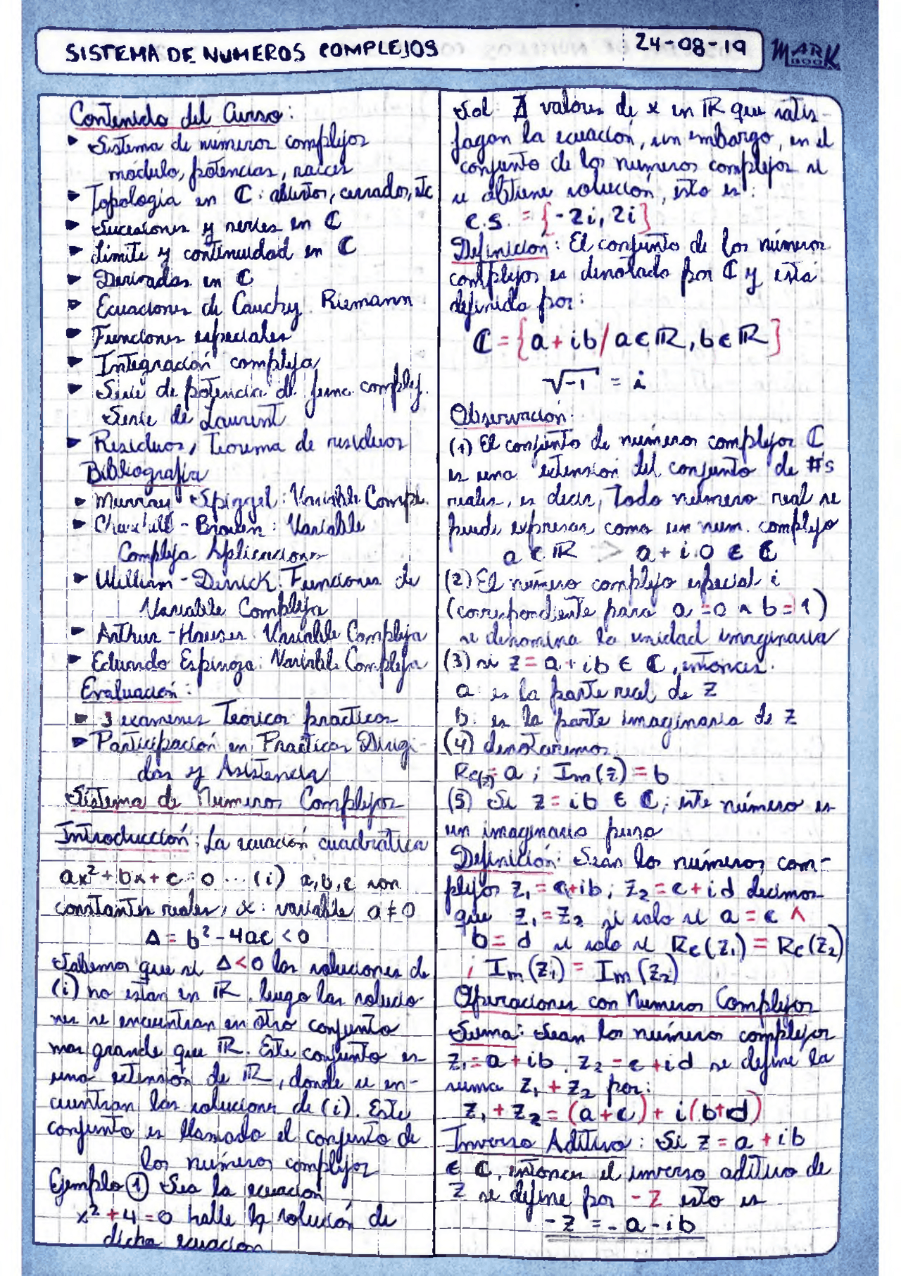 Curso Completo Variable Compleja Docsity