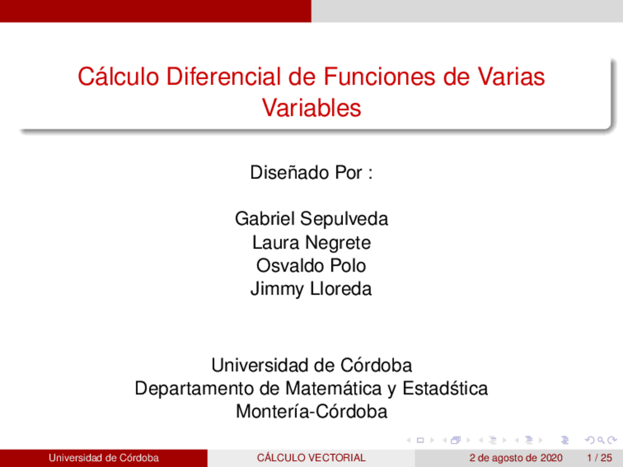 Funciones de varias variables - Docsity