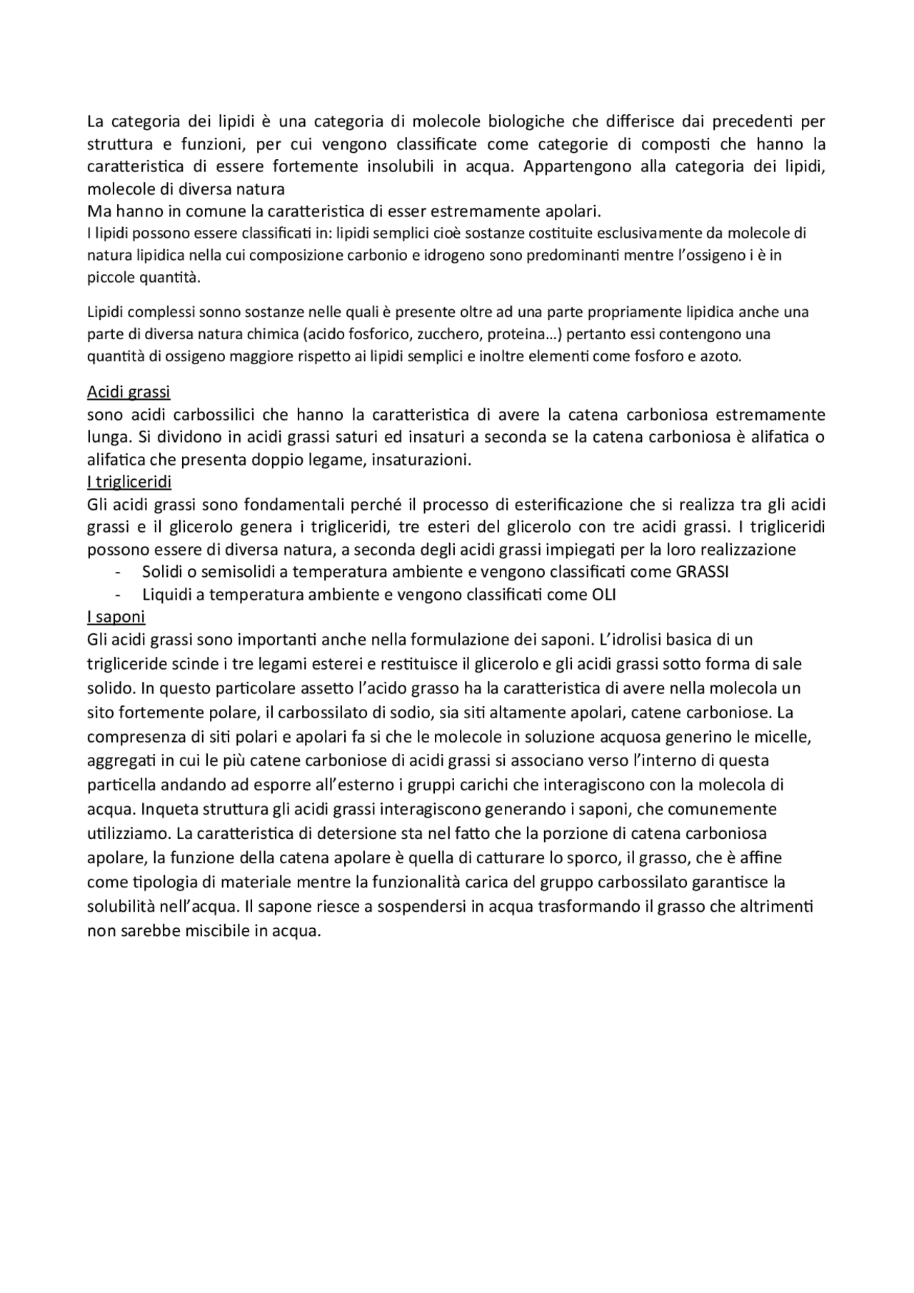 Lipidi E Acidi Grassi Docsity